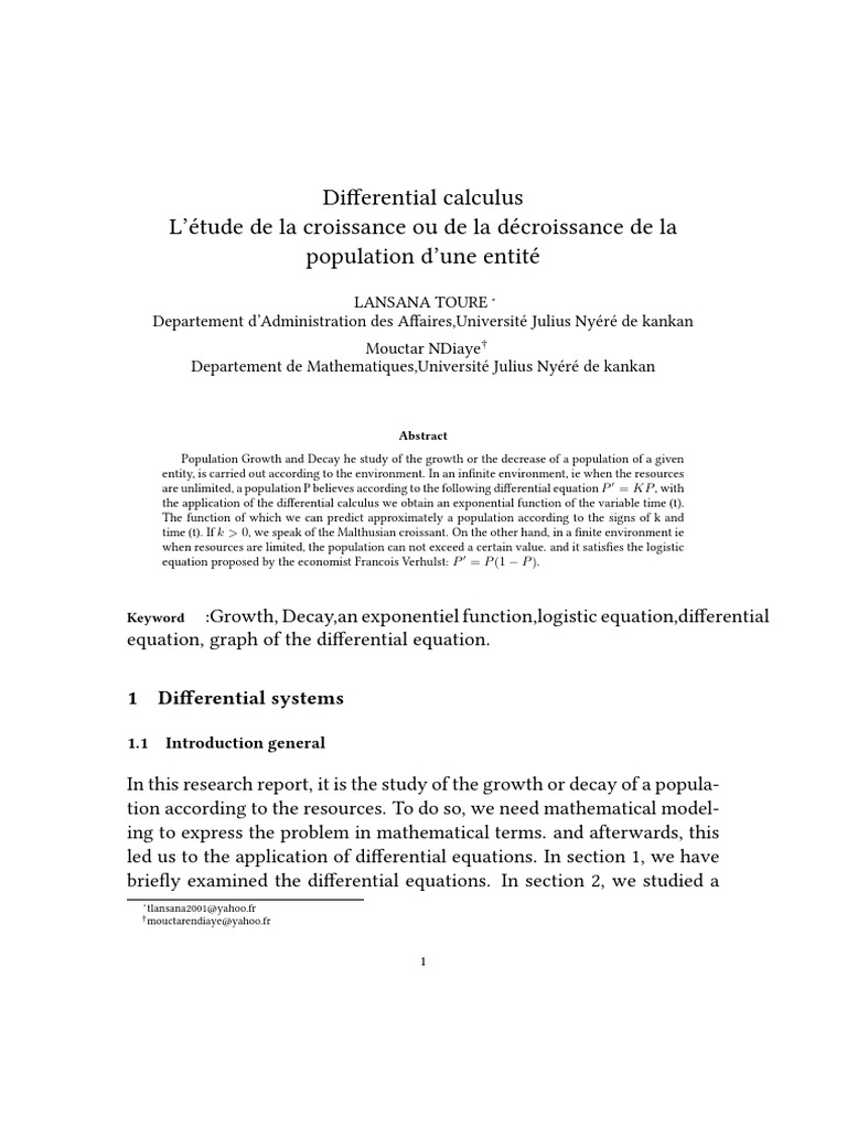 Population Growth & Decay Models | PDF | Equations | Function (Mathematics)