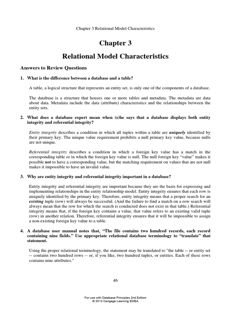 IM Ch03 Relational Model Char IntEd Solutions | PDF | Relational Database | Relational Model