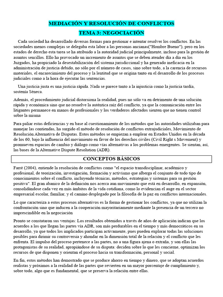 Tema 3 Mediación | PDF | Mediación | Arbitraje