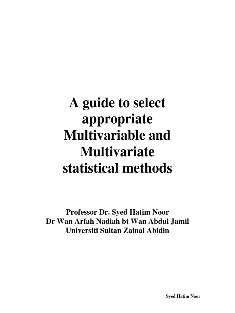 A Guide To Select Appropriate Multivariable And Multivariate