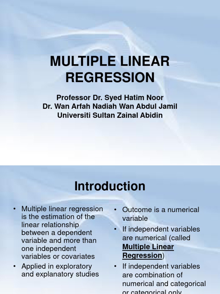 Multiple Linear Regression 2021 | PDF | Regression Analysis | Linear ...