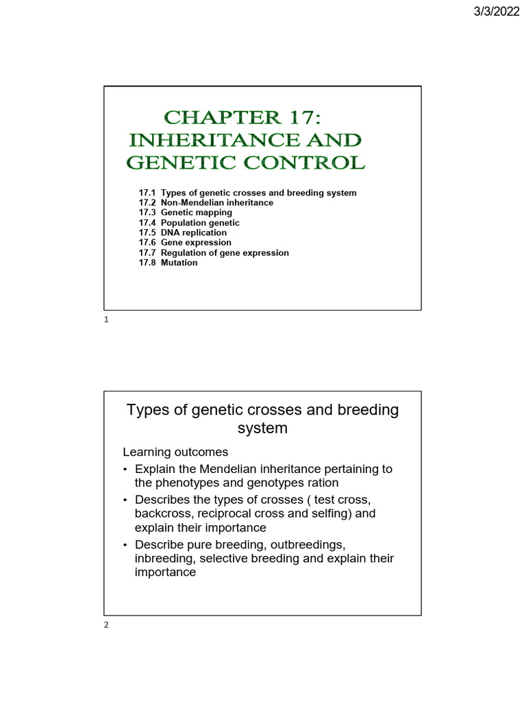 Types of Genetic Crosses and Breeding System Notes | PDF | Zygosity ...