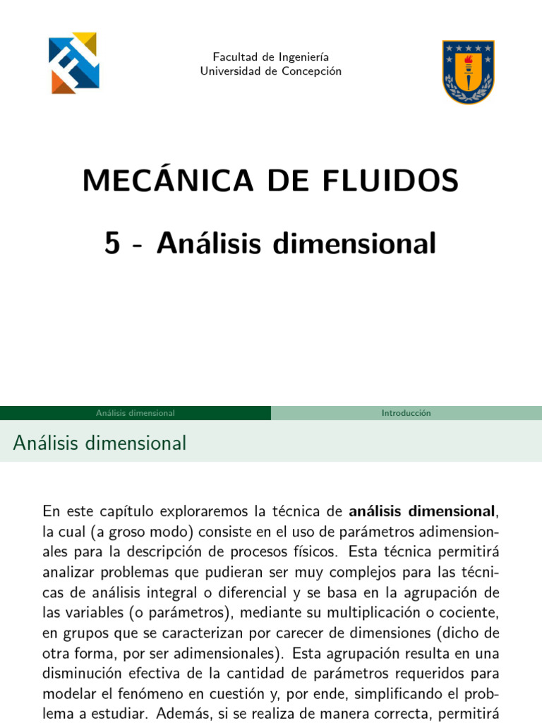 Analisis Dimensional | PDF | Mecánica de fluidos | Movimiento (física)