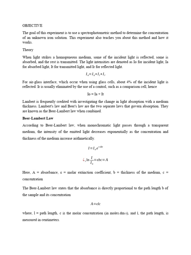Chem Exp-2 | PDF | Spectrophotometry | Absorbance