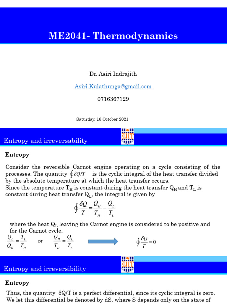 2nd Law of Thermodynamics LEC-2 | PDF | Entropy | Heat