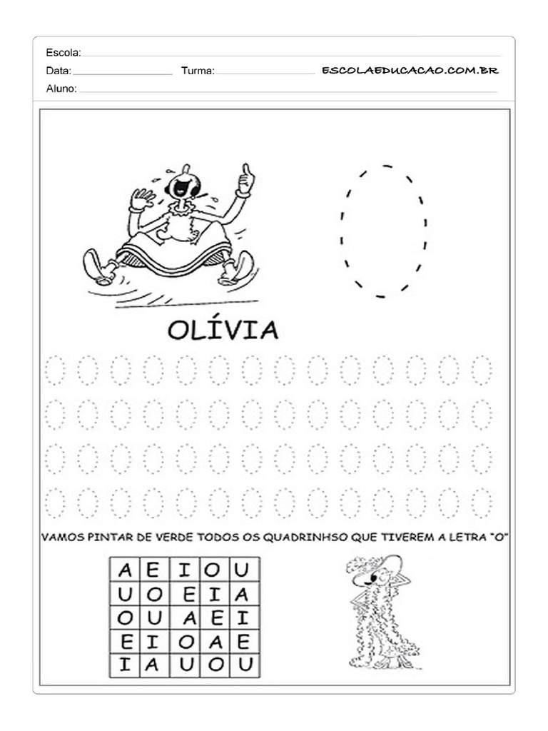 Atividades Com Vogais Vogal o | PDF
