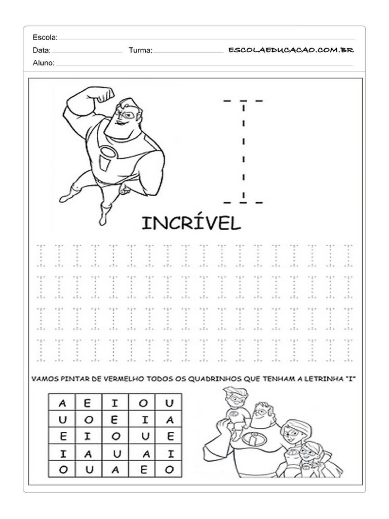 Atividades Com Vogais Vogal I | PDF