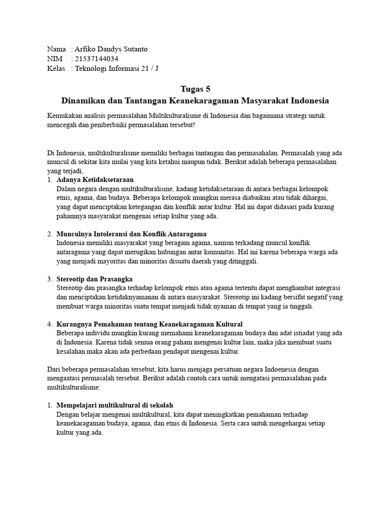 Arfiko Dandys Sutanto - Kuis 5 PKN | PDF