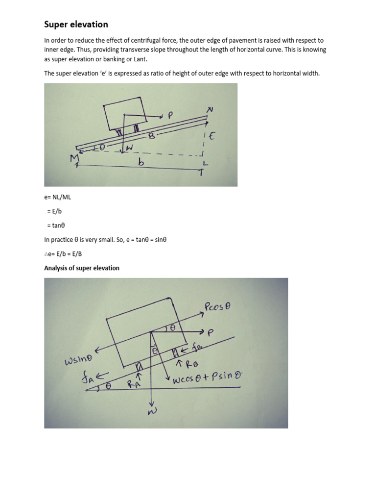 Understanding Super Elevation in Road Design | PDF | Friction ...