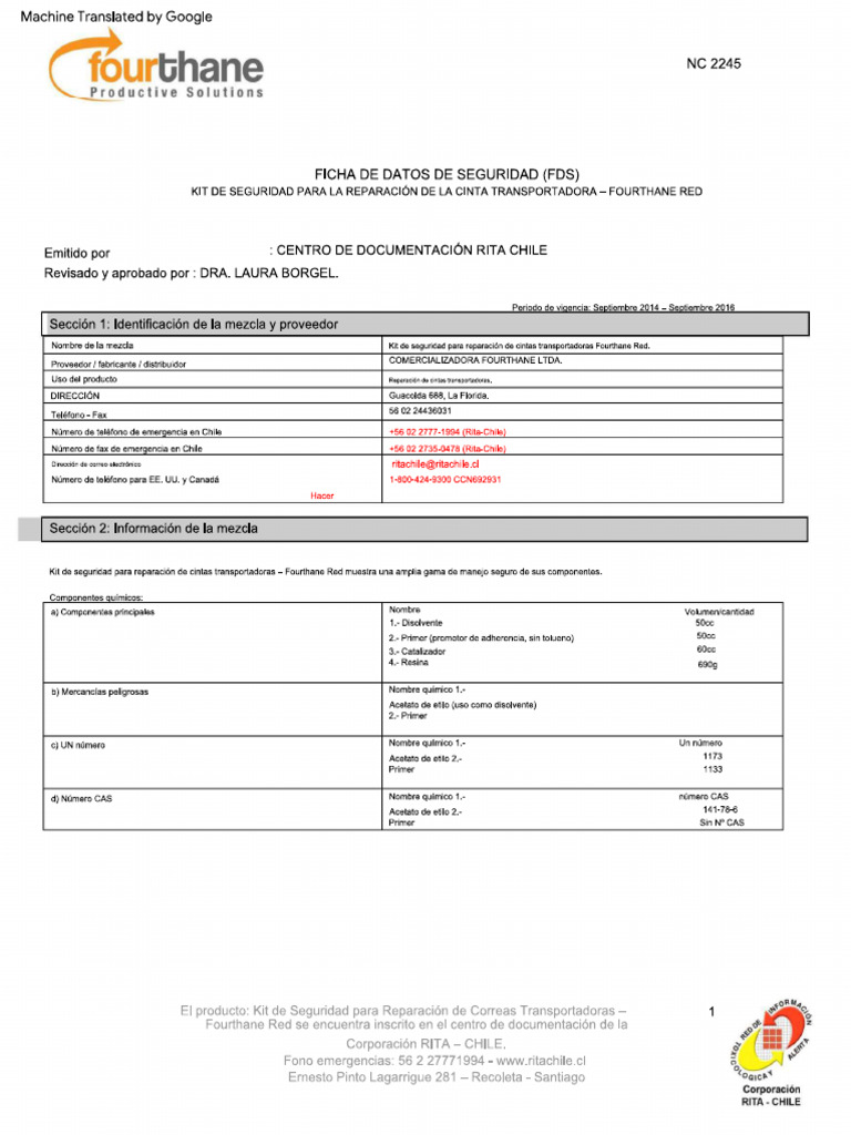 HDS Fourthane Pegamento Rapido Correas | PDF