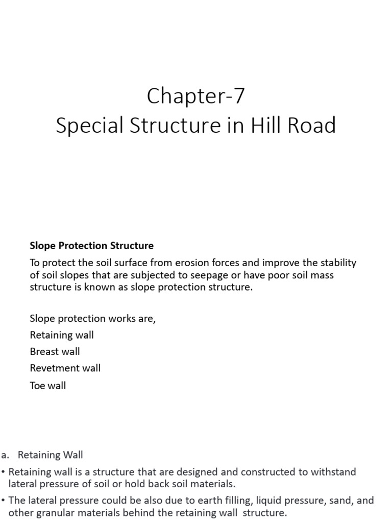 Slope Protection Structures Explained | PDF | Dam | Structural Engineering