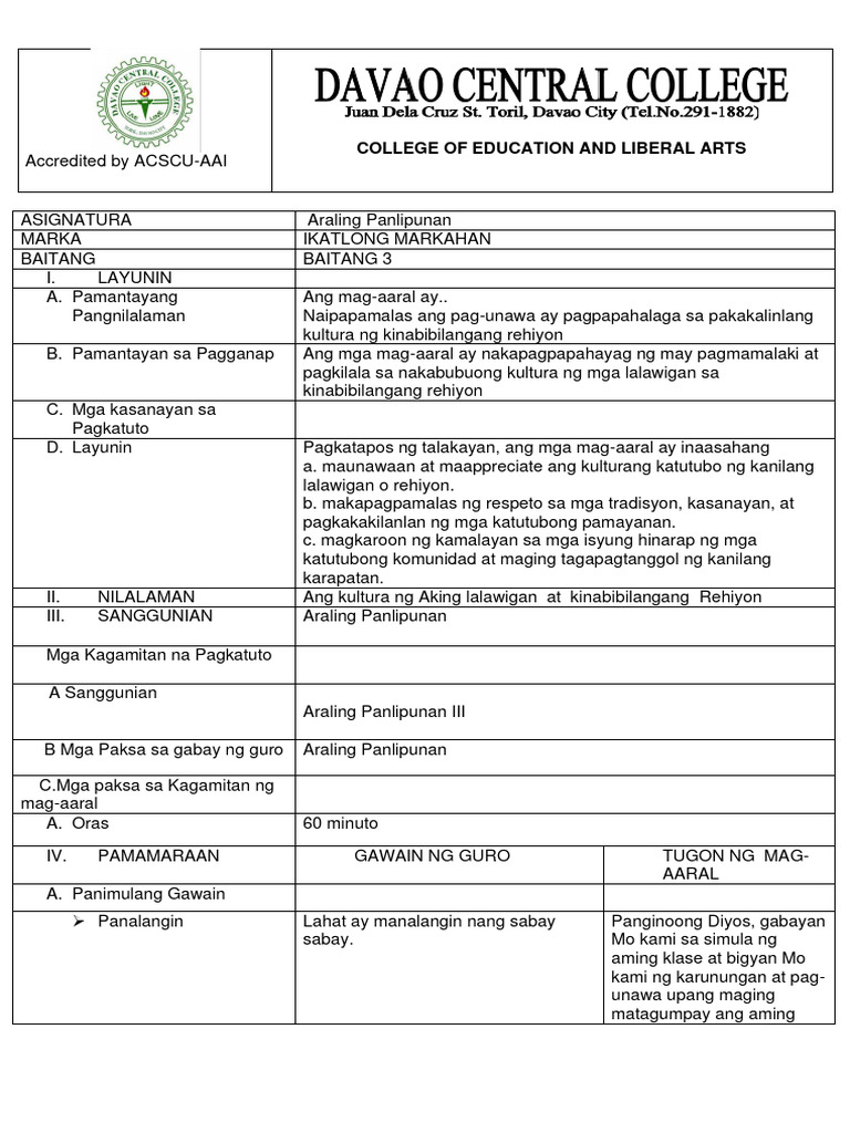 Lesson Plan Sir Al | PDF