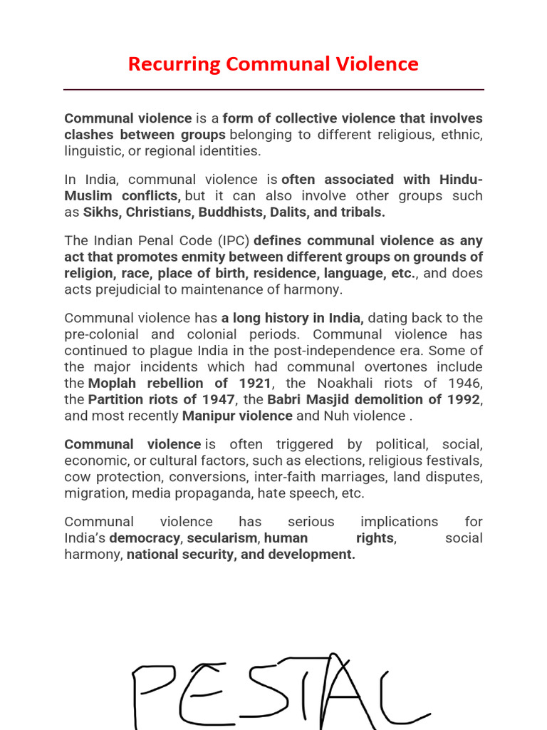 Understanding Communal Violence in India | PDF | Violence