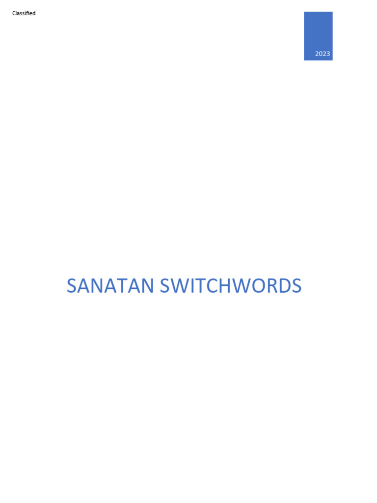 Sanatan Switchwords | PDF