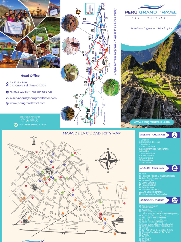 Mapa Turístico del Cusco - Peru Grand Travel | PDF