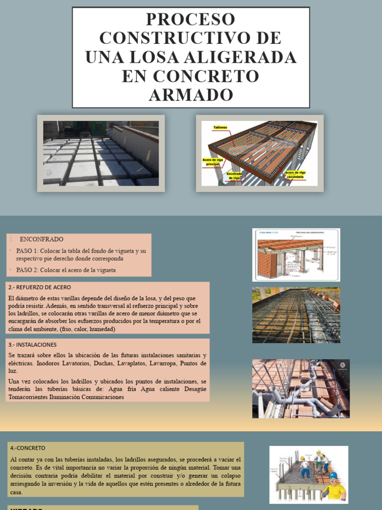 Proceso Constructivo de Una Losa Aligerada en Concreto Armado | PDF