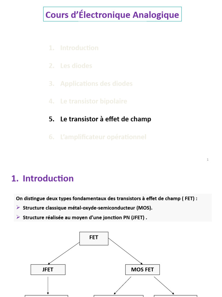 Transistors à Effet de Champ en Électronique | PDF | Transistor à effet ...
