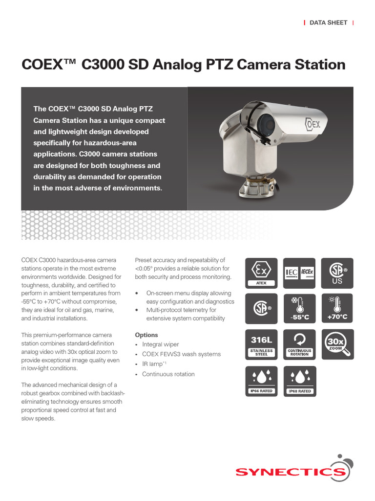 C3000 SD Analog PTZ Camera Station | PDF | Camera | Image Stabilization