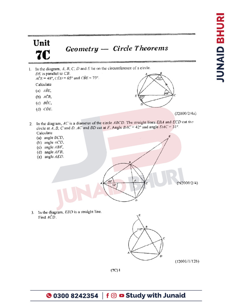 7C Circle Theorem | PDF