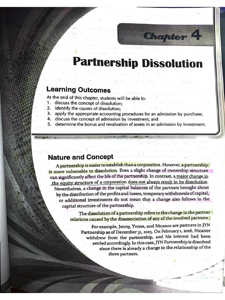 Chap 4 Partnership Dissolution | PDF