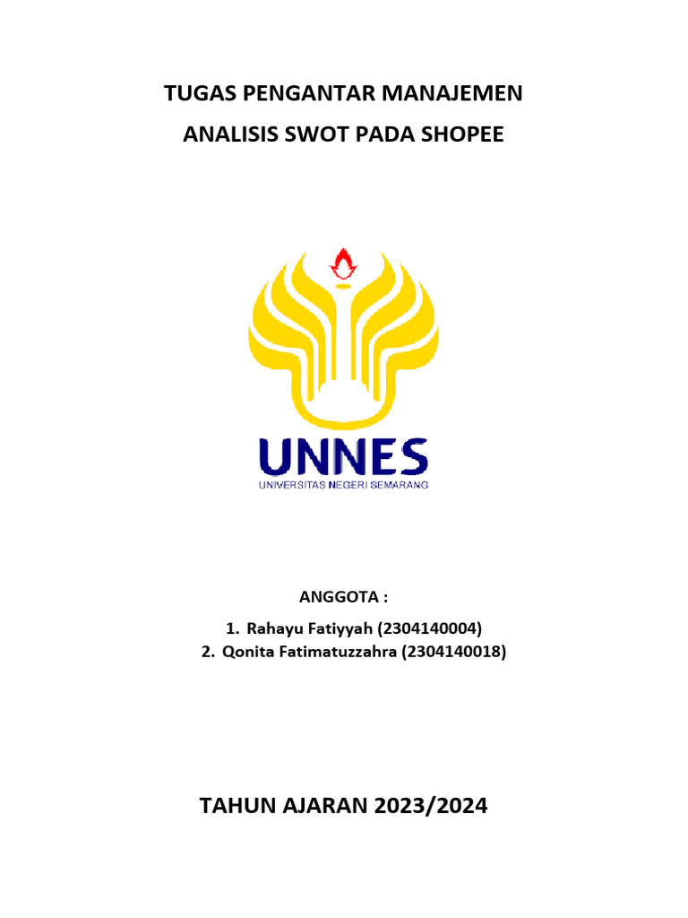 Analisis SWOT Pada Shopee | PDF | Bisnis | Pengelolaan Keuangan & Uang