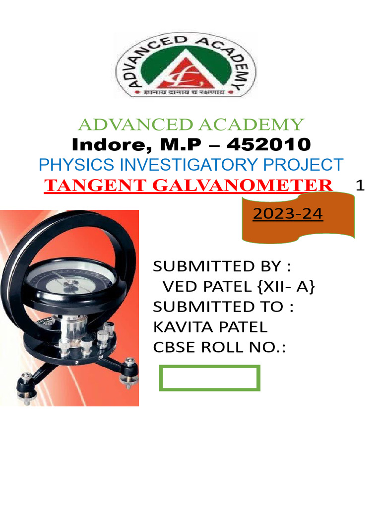 The Tangent Galvanometer | PDF | Electricity | Metrology