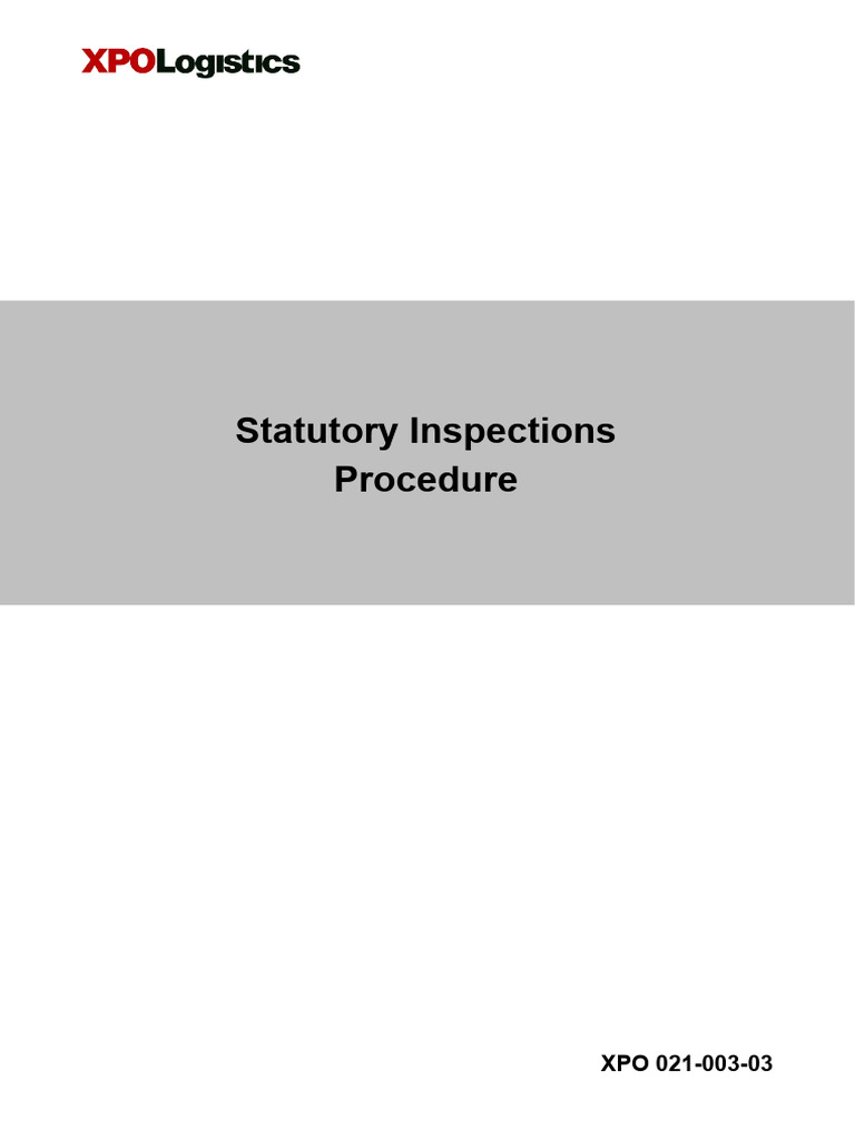 Statutory Inspections | PDF | Crane (Machine) | Manufactured Goods