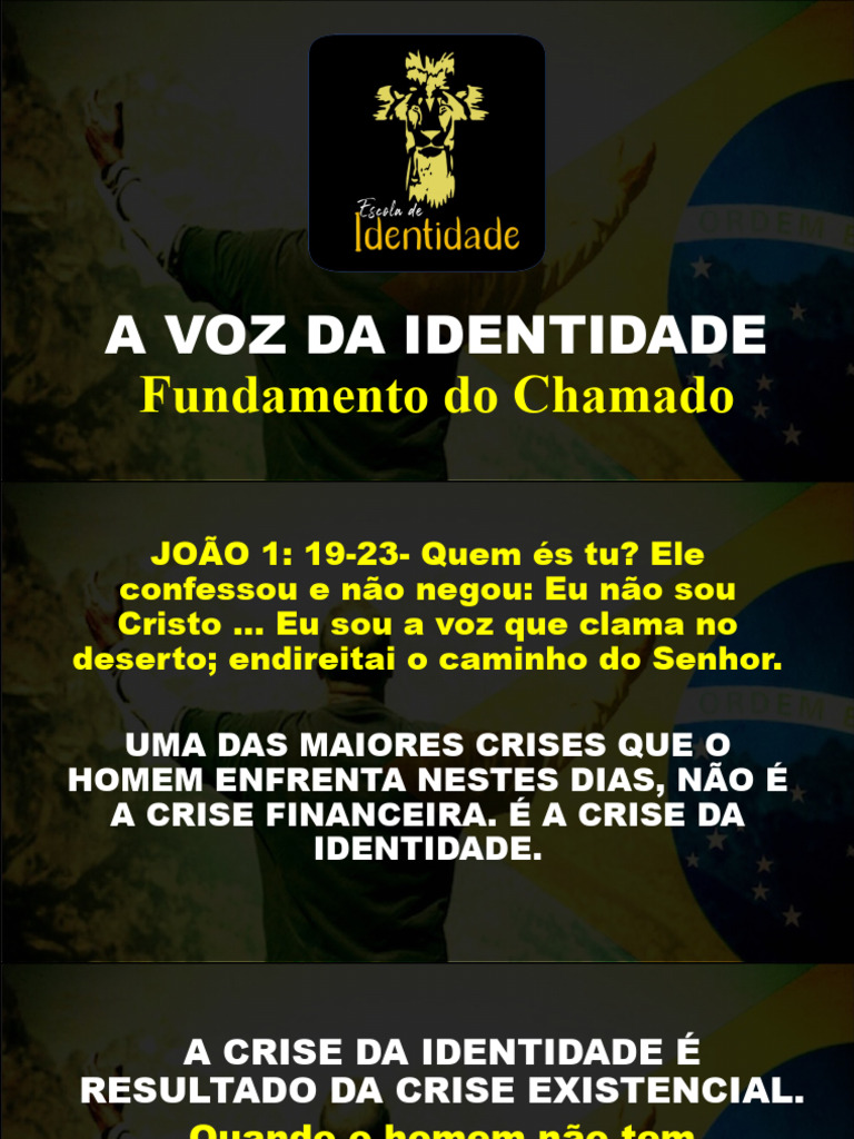 Aula 02 - A VOZ DA IDENTIDADE - Fundamento Do Chamado | PDF | Jesus | São Pedro