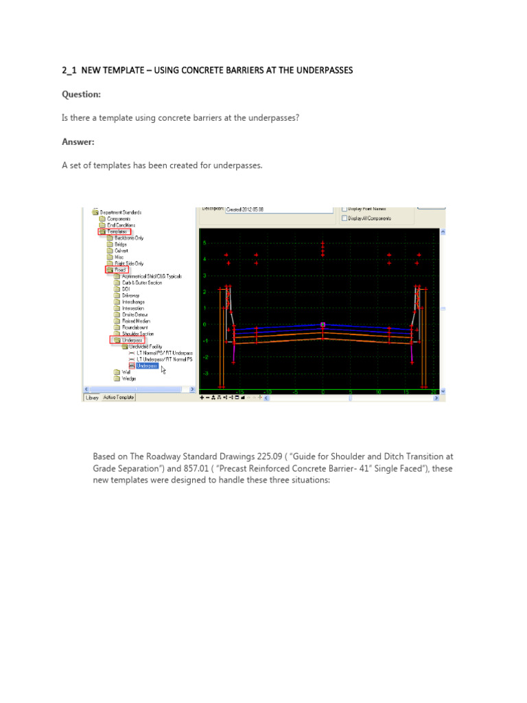 Concrete Barrier Templates for Underpasses | PDF | Science ...