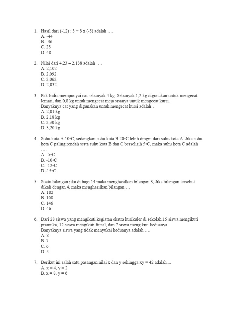 Contoh Soal Mat | PDF