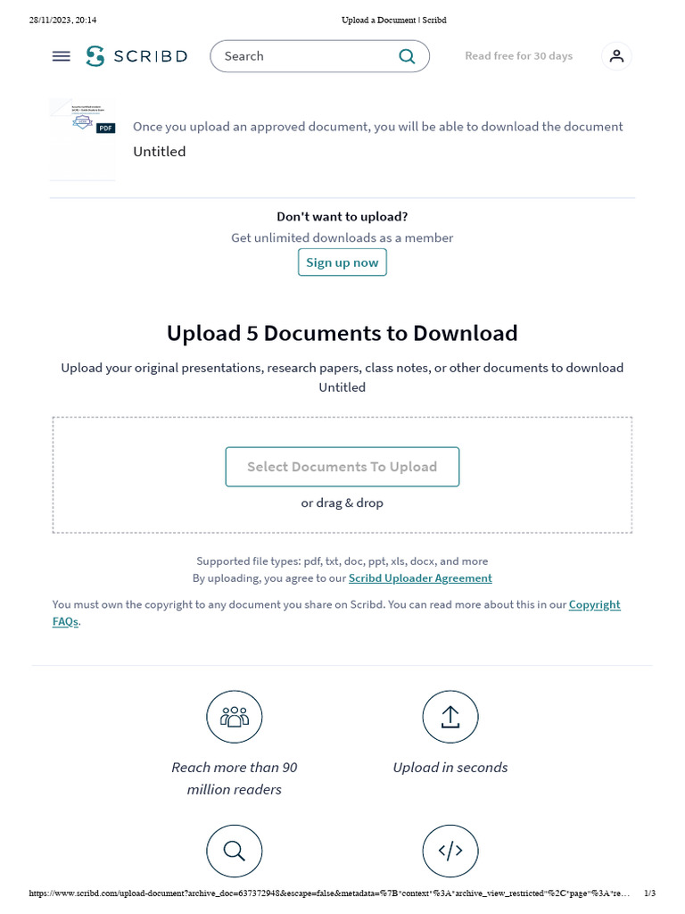 Upload A Document - Scribd | PDF | Scribd | Information Technology