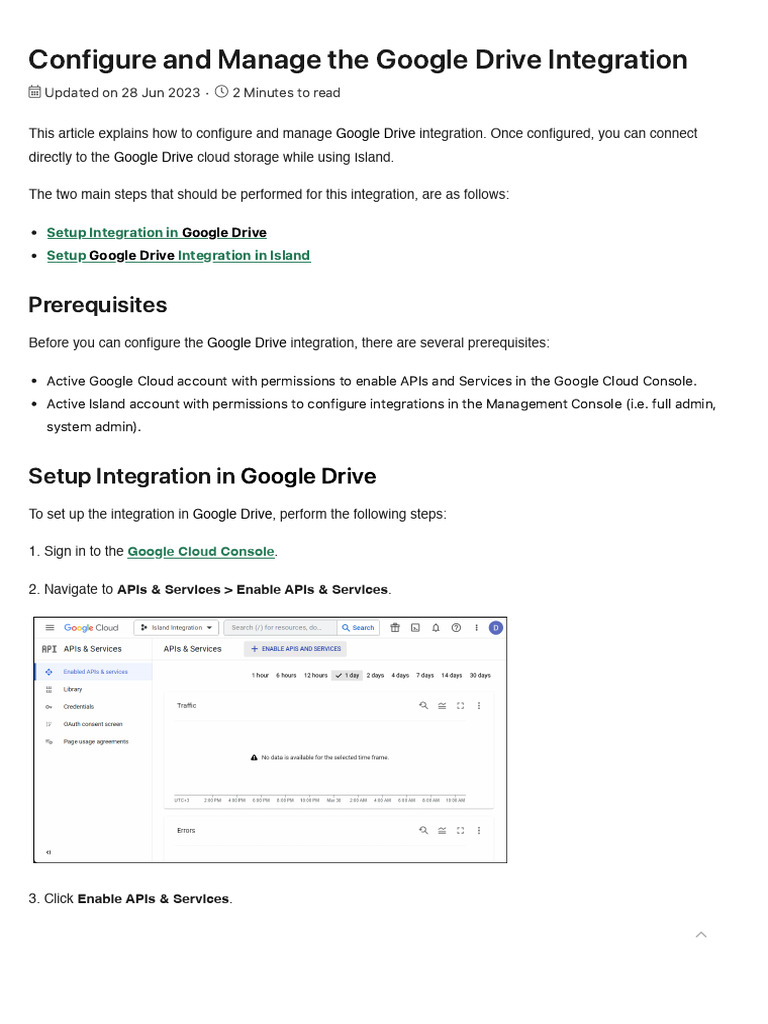 Google Drive Integration Setup Guide | PDF | Software Engineering ...