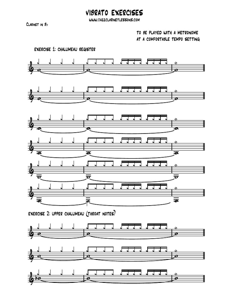 Lesson 3 - Vibrato Exercises | PDF | Clarinet | Music Theory Lesson 3 - Vibrato Exercises | PDF | Clarinet | Music Theory