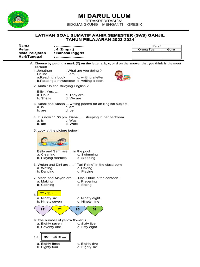 Soal Akhir Sumatif Bahasa Inggris Kelas | PDF | Home