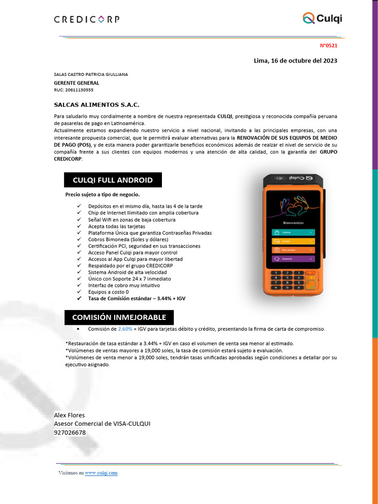 Propuesta Suscripcion - Culqi | PDF