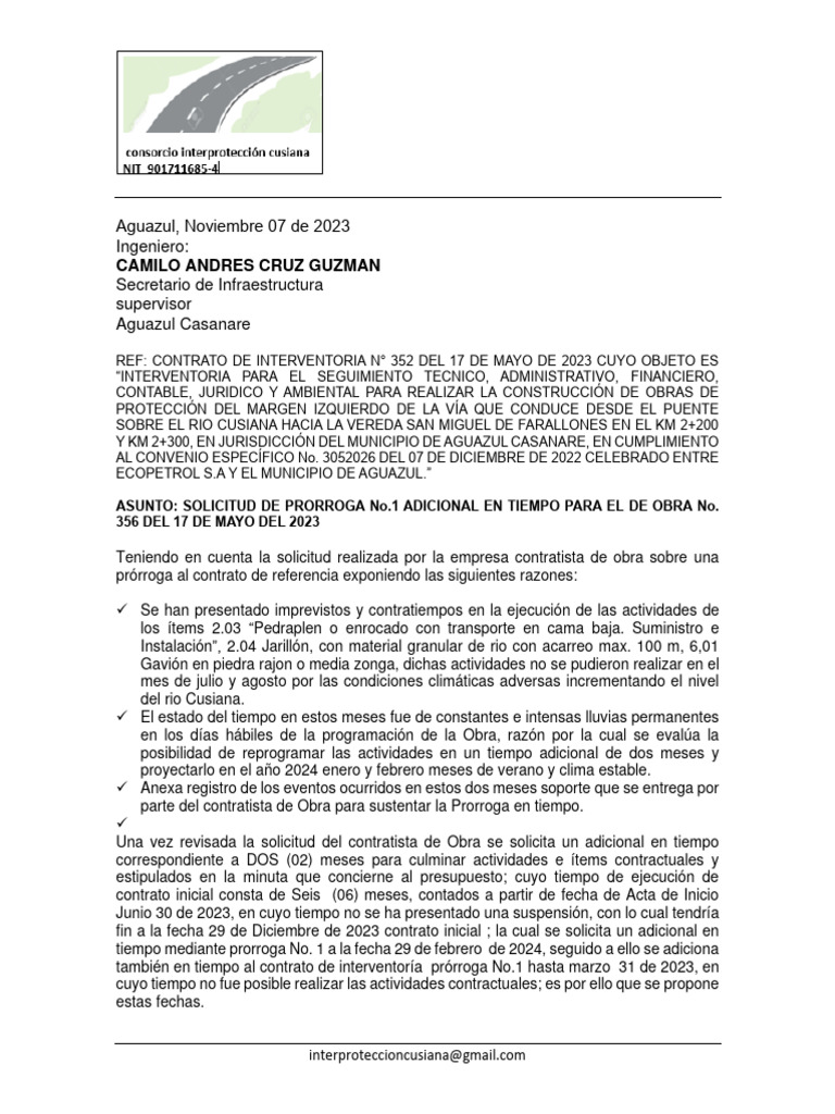 Solicitud Prorroga No 1 Pdf