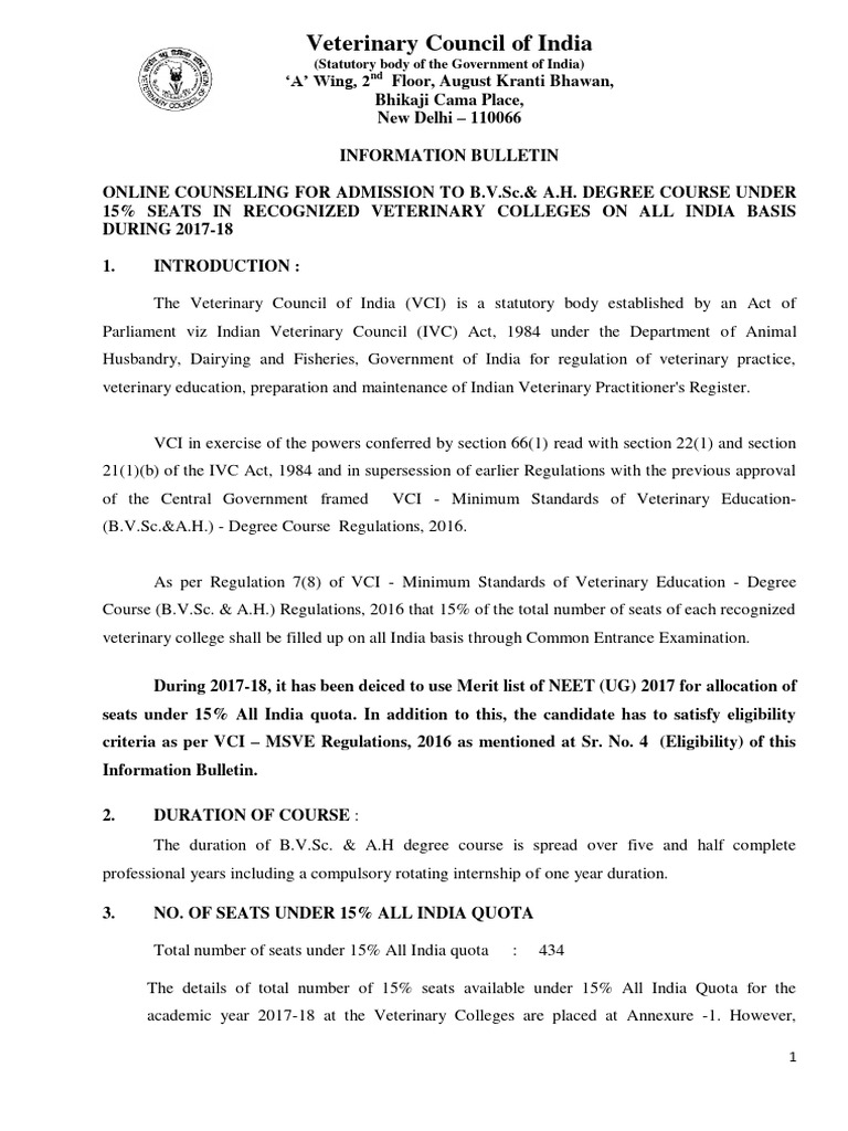 Inforatmation Bulletin Counseling - 0 | PDF | Government Of India