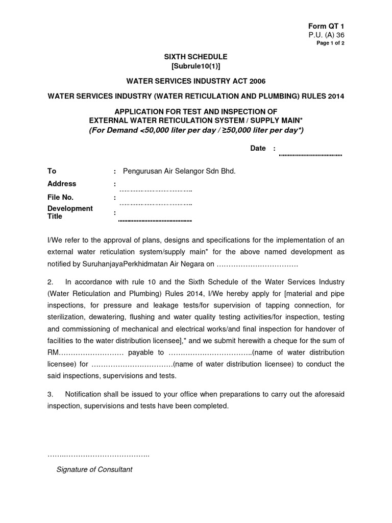 QT1-1-Sixth Schedule (Subrule 10 (1) ) | PDF
