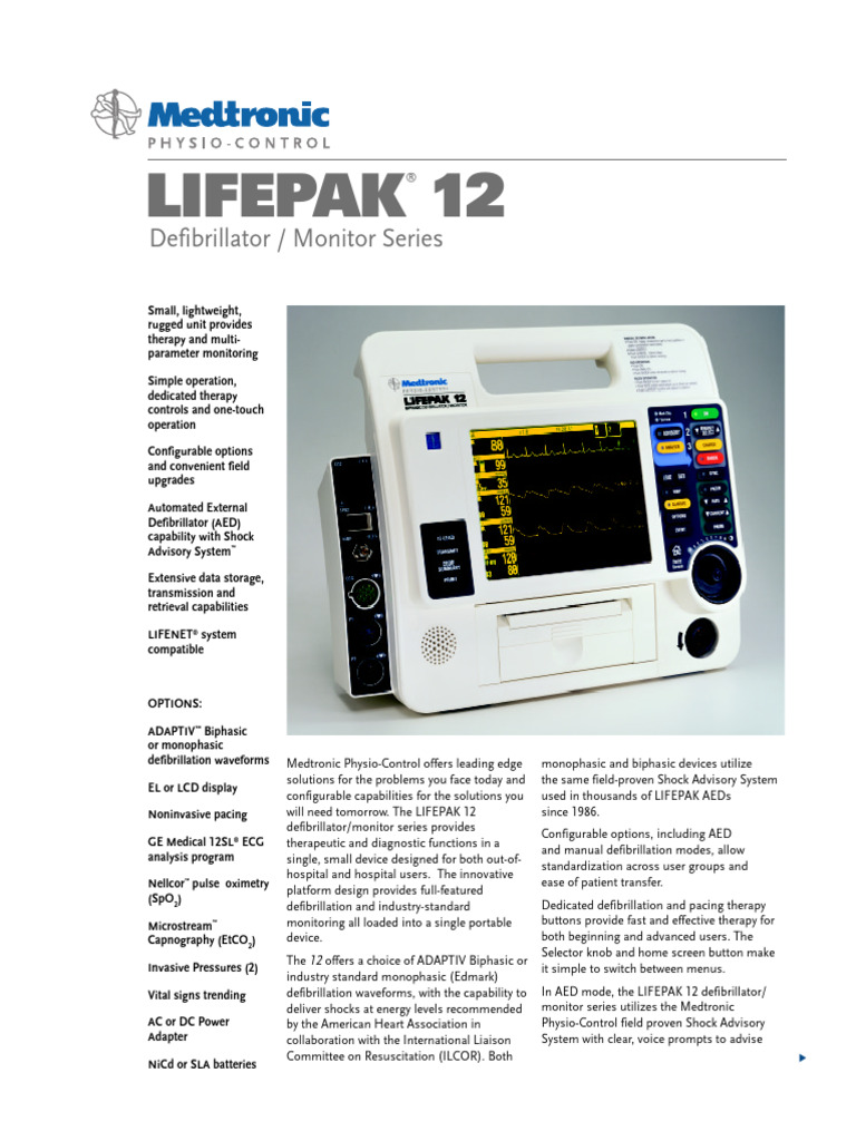Life Pack 12 Brochure | PDF | Electrocardiography | Electrical Engineering