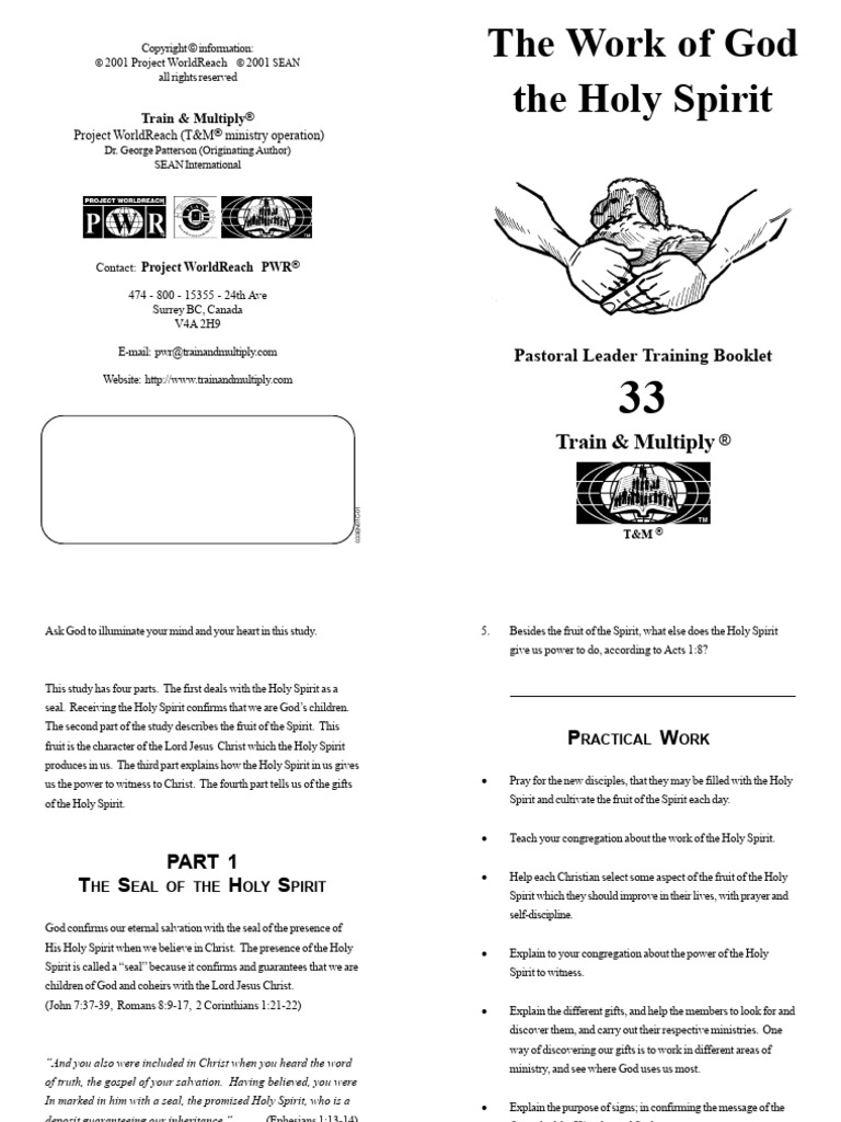 033 - The Work of God The Holy Spirit | PDF | Jesus | Spiritual Gift