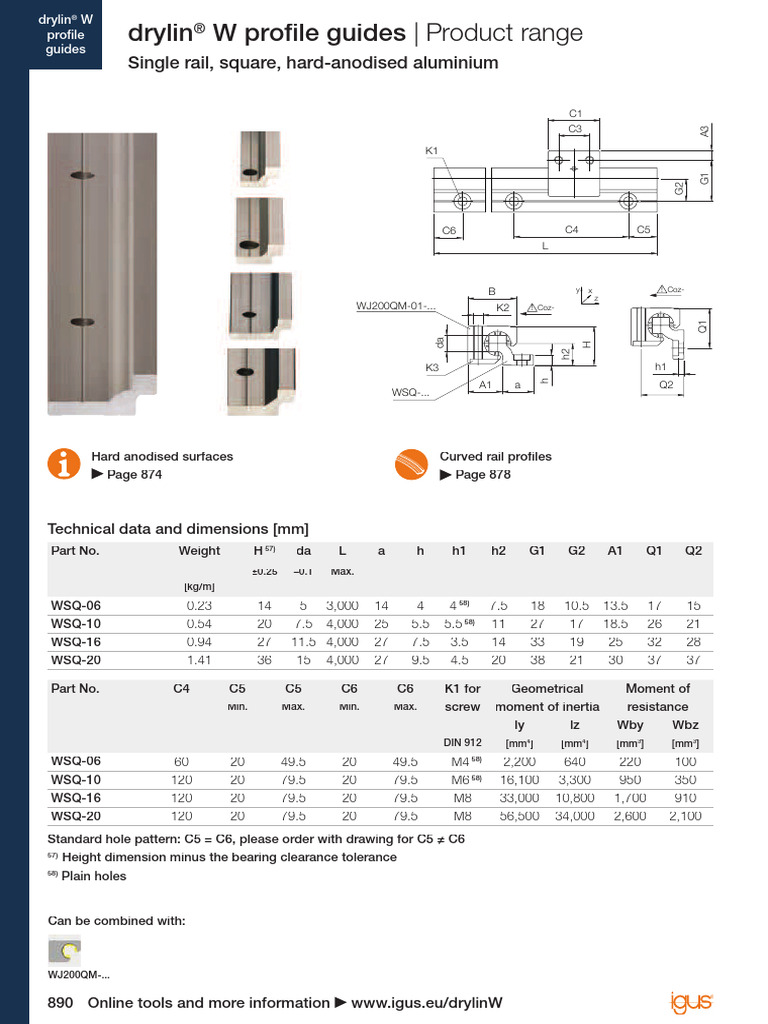Drylin W Single Rail Square WSQ | PDF