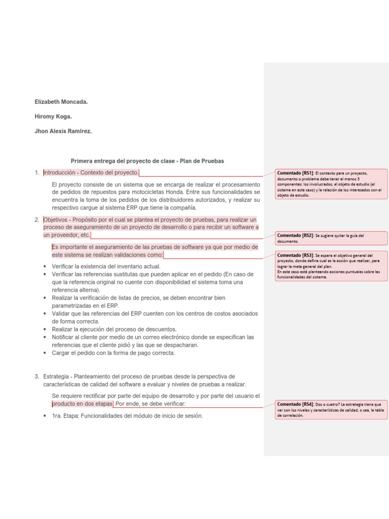 Ejemplo - Plan de Pruebas | PDF | Software | Informática