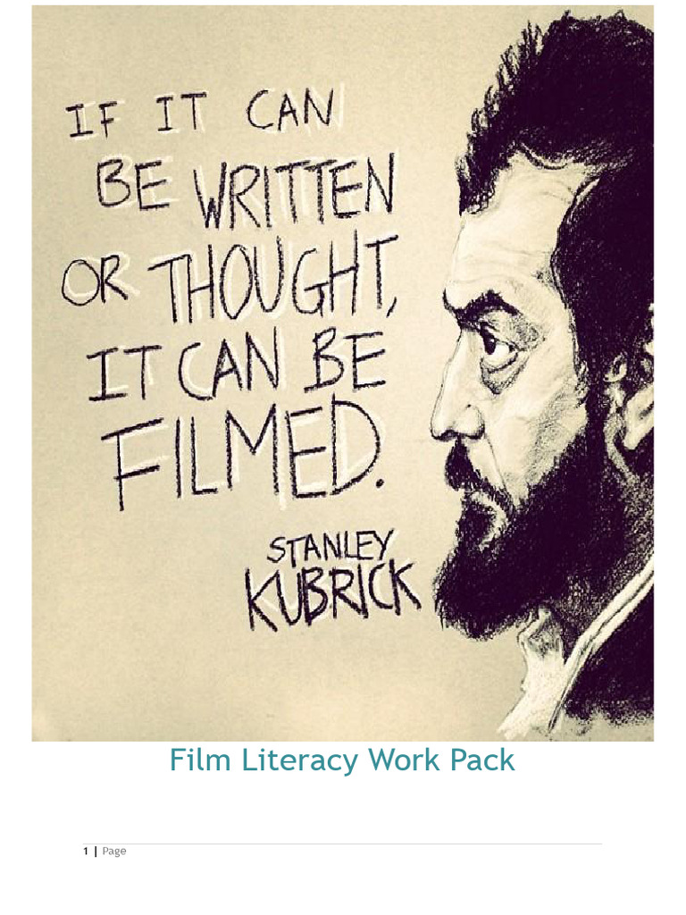 Film Literacy Work Pack | PDF | Composition (Visual Arts) | Close Up