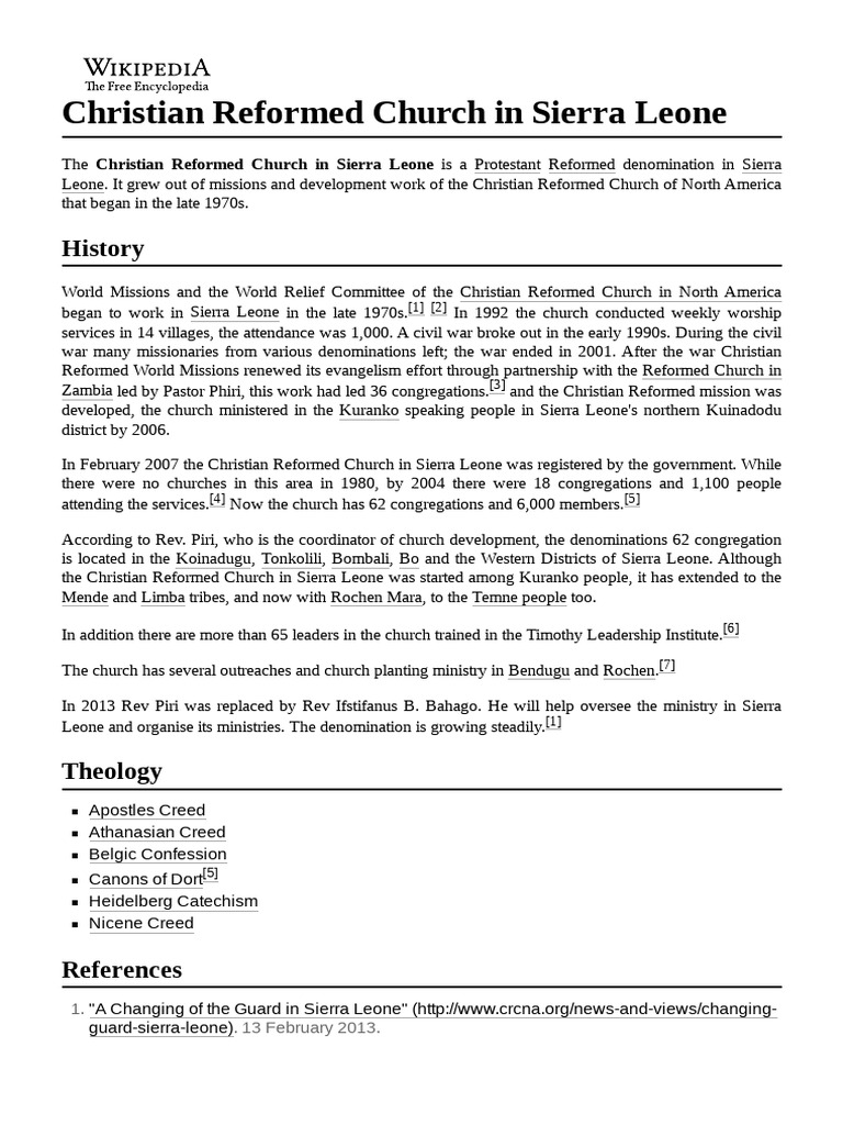 Growth of Christianity in Sierra Leone | PDF | Christian Organizations ...