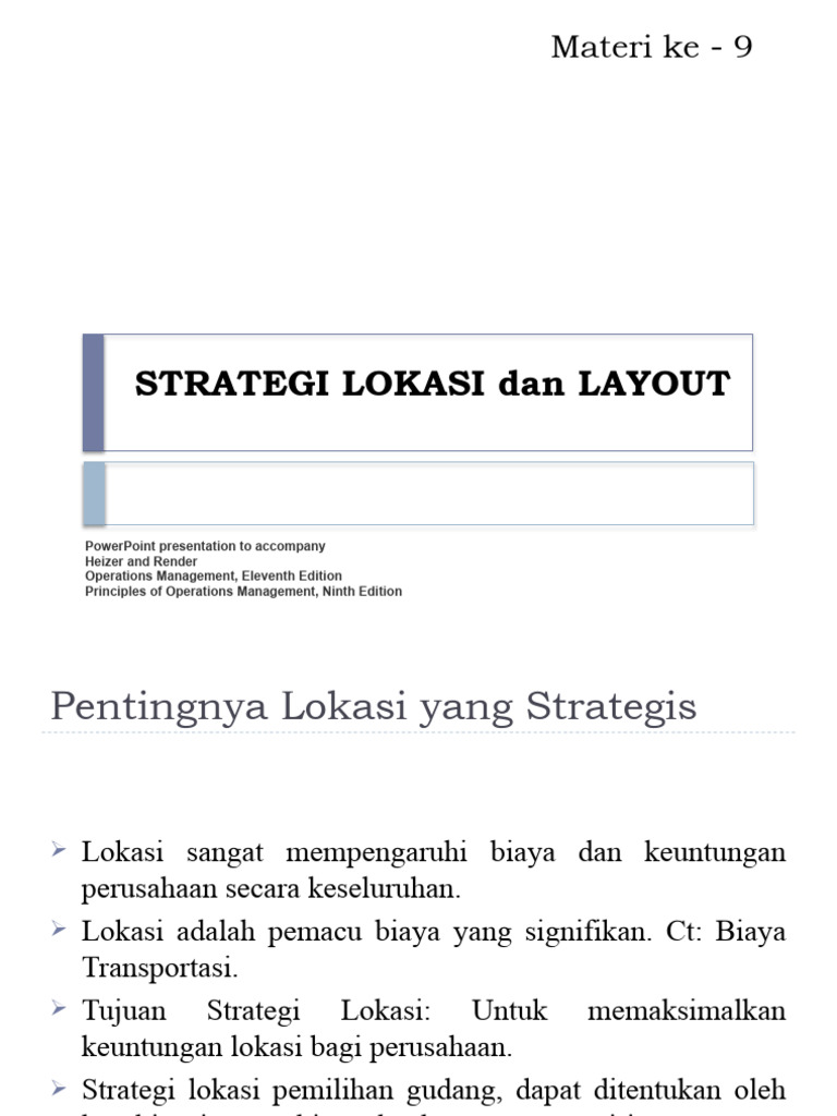 Pertemuan Ke 10 Materi Ke 9 Strategi - Lokasi Dan Layout | PDF
