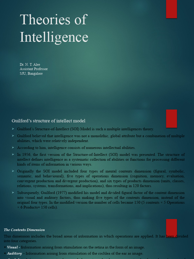 Guilford's Structure of Intellect Model | Download Free PDF | Brain ...