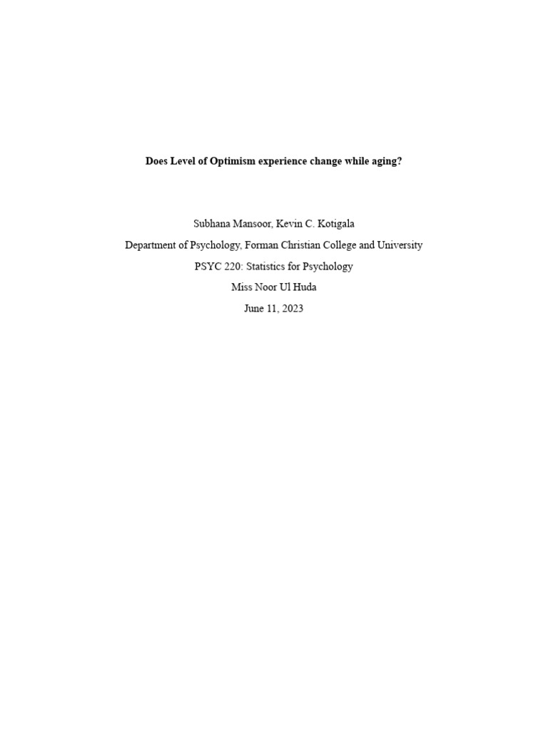 PSYC220 Final Assignment | PDF | Statistics | Dependent And Independent Variables