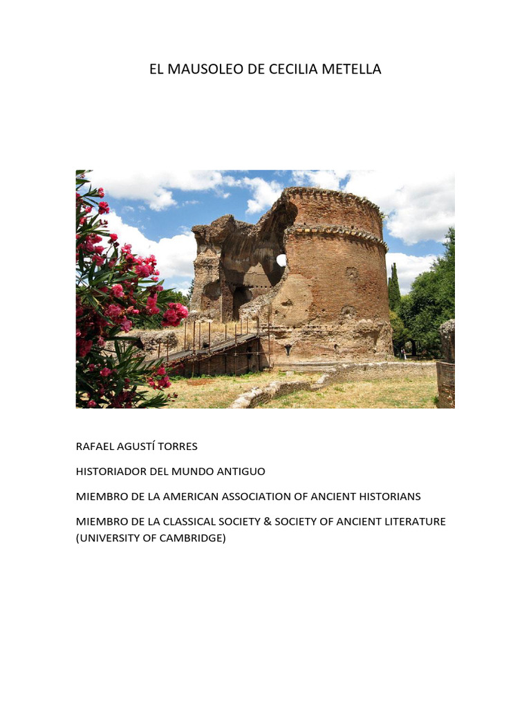 Mausoleo de Cecilia Metella en Roma | PDF | Roma | Hormigón