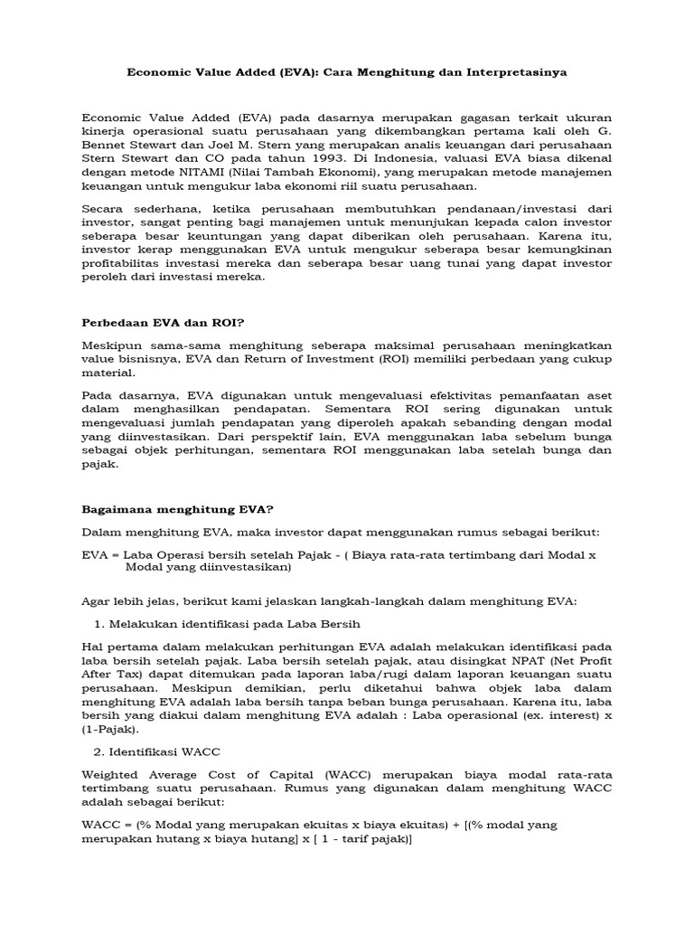 Economic Value Added | PDF