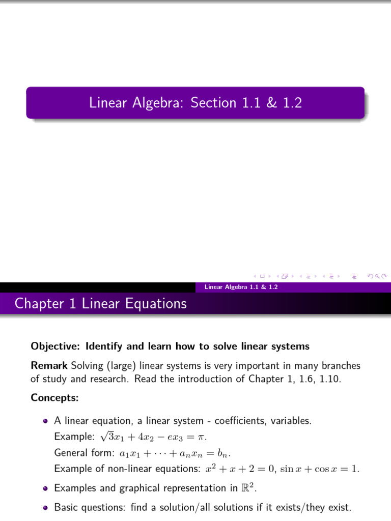 Note1a P | PDF | System Of Linear Equations | Matrix (Mathematics)
